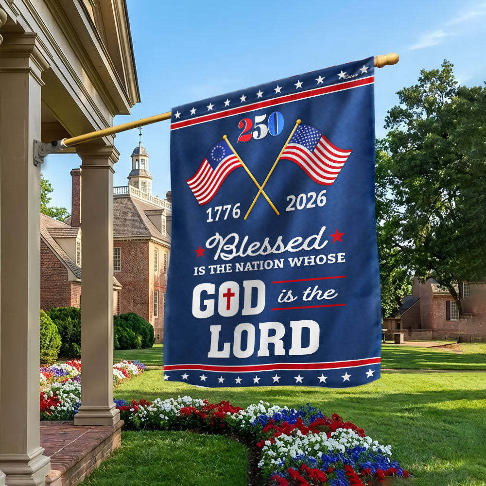 Patriotic 250 Years of America Blessed Nation 1776 2026 Flag ...