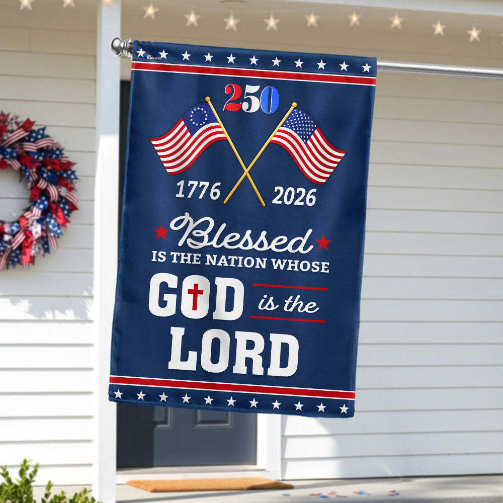 Patriotic 250 Years of America Blessed Nation 1776 2026 Flag ...