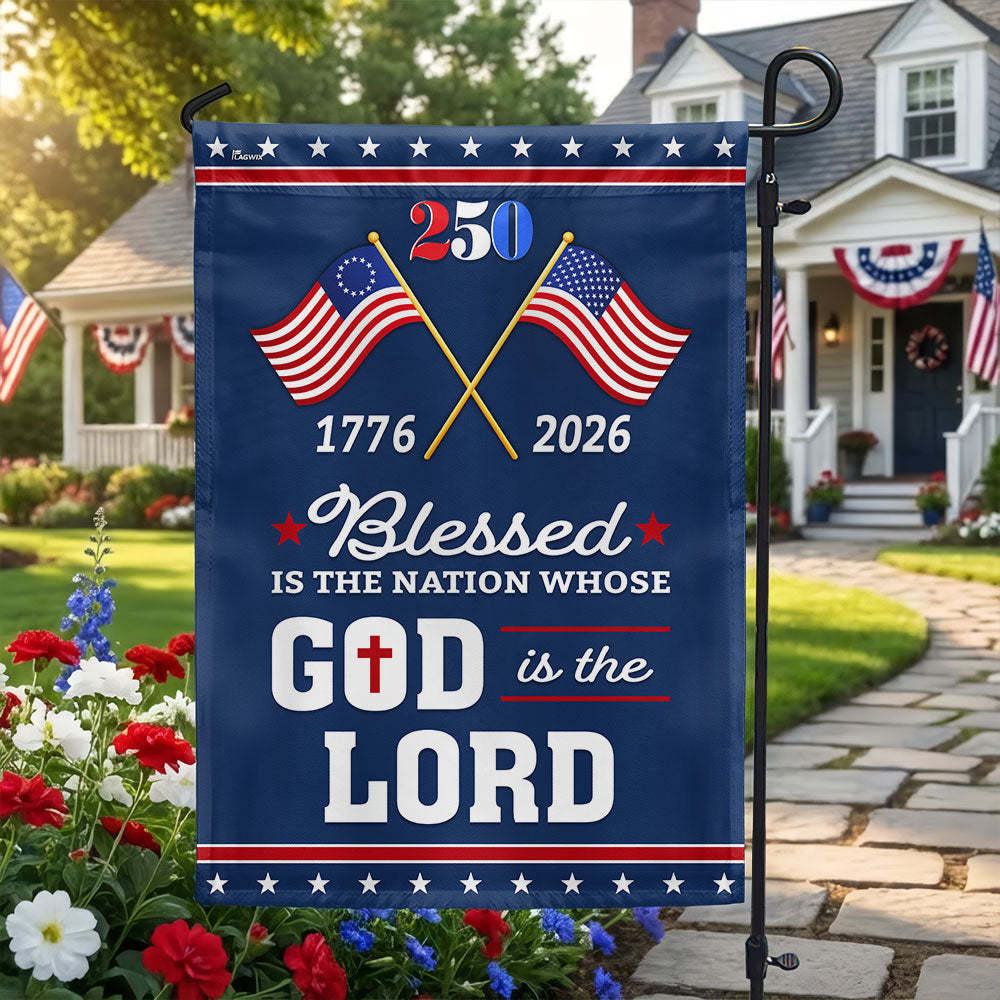 Patriotic 250 Years of America Blessed Nation 1776 2026 Flag ...
