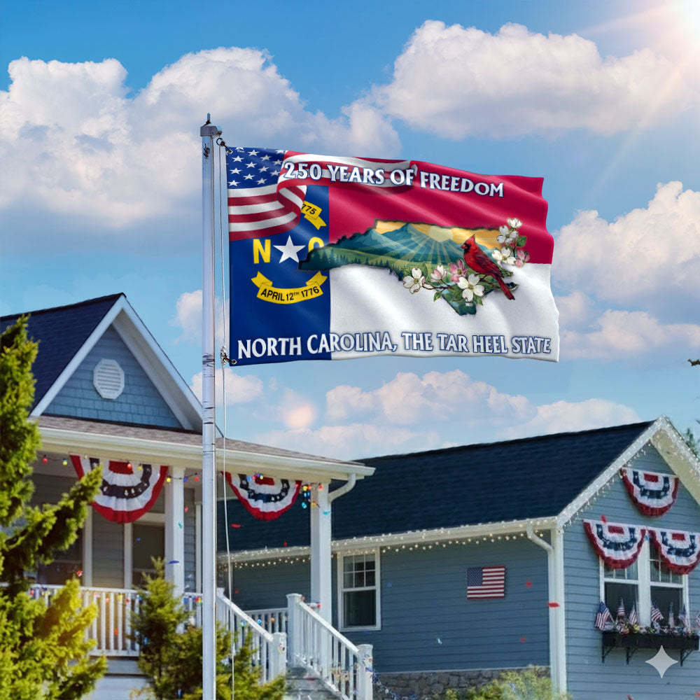 NC Patriotic Grommet Flag, 250 Years North Carolina Tar Heel State ...