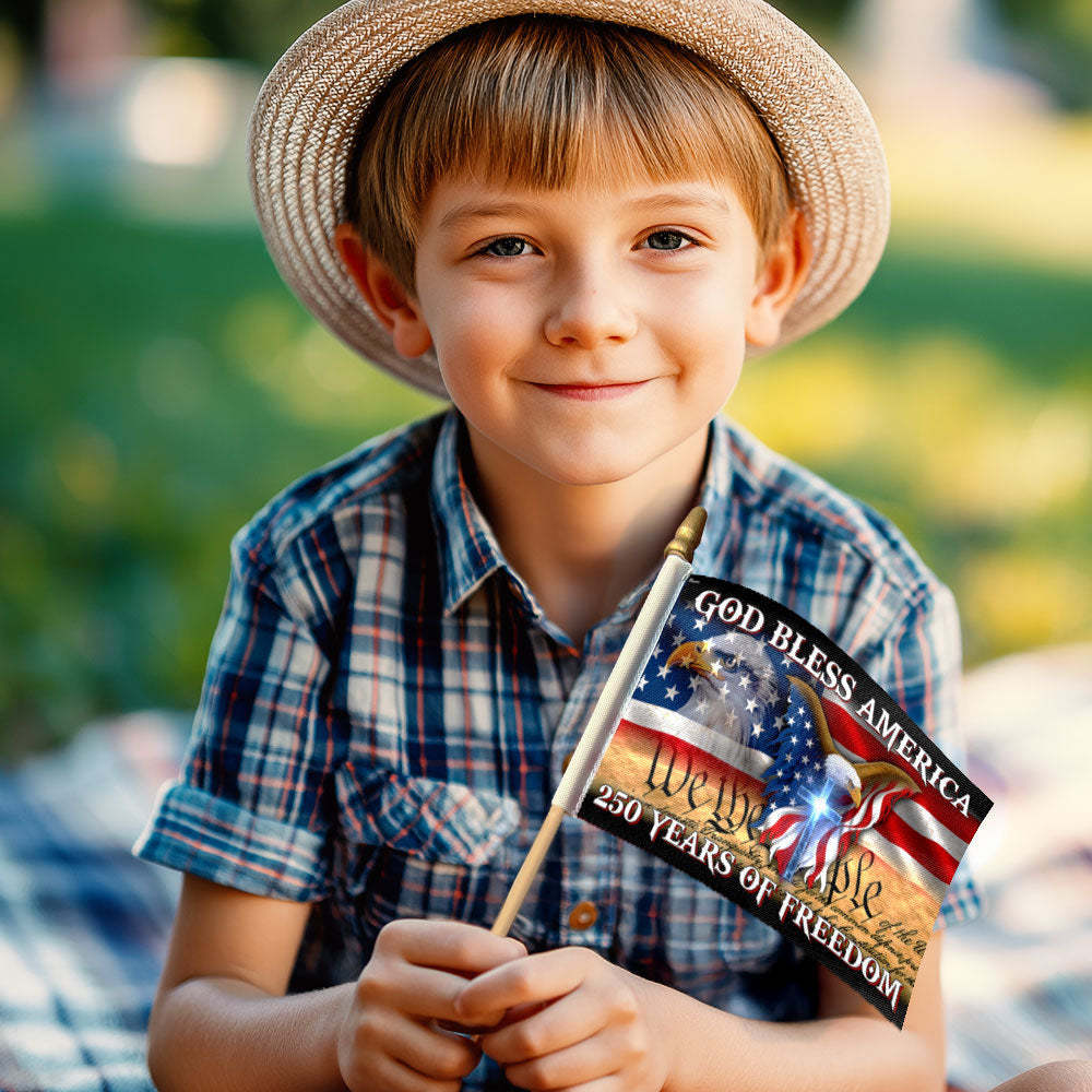 Patriotic 250 Years of Freedom Flag, God Bless America Handheld Flag ...