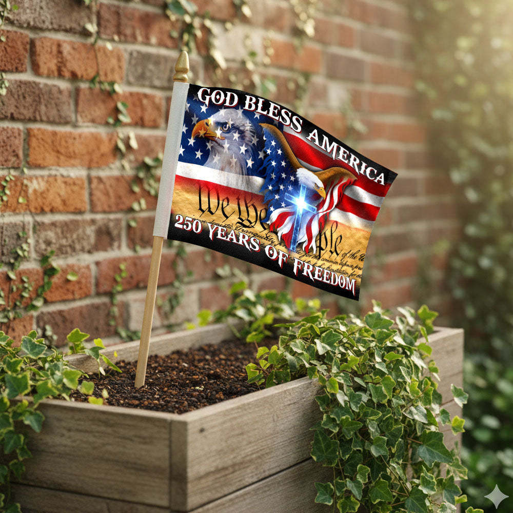 Patriotic 250 Years of Freedom Flag, God Bless America Handheld Flag ...