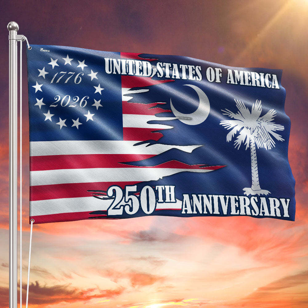 SC 250Th Anniversary Flag, 1776 2026 America South Carolina State ...