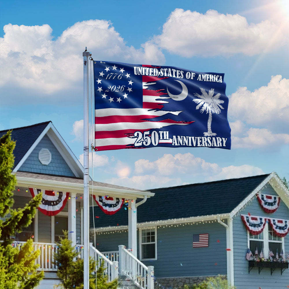 SC 250Th Anniversary Flag, 1776 2026 America South Carolina State ...