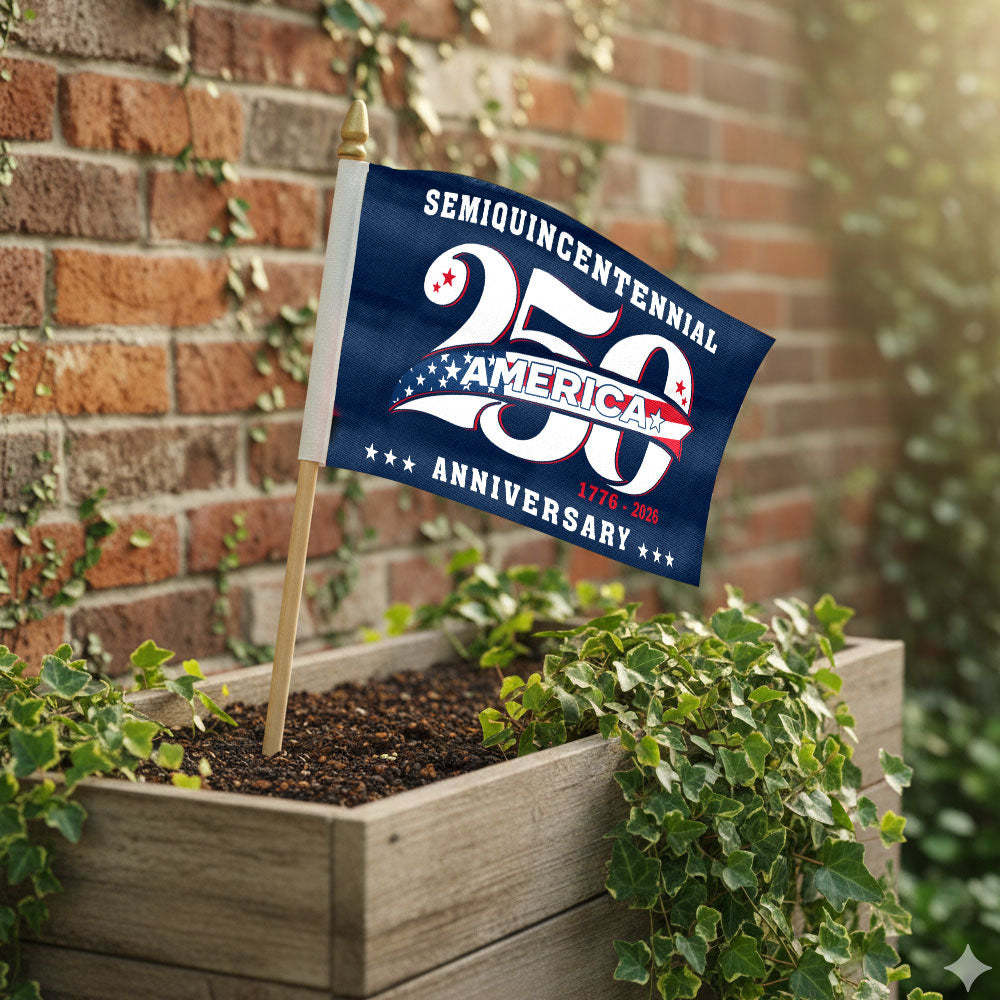 250 Years Semiquincentennial American Handheld Flag, Patriotic 1776 ...