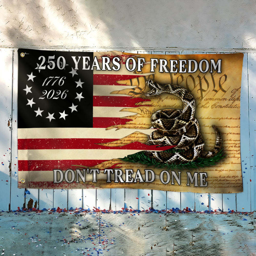 250 Years of Freedom Flag, 1776 2026 Gadsden Dont Tread On Me Grommet ...